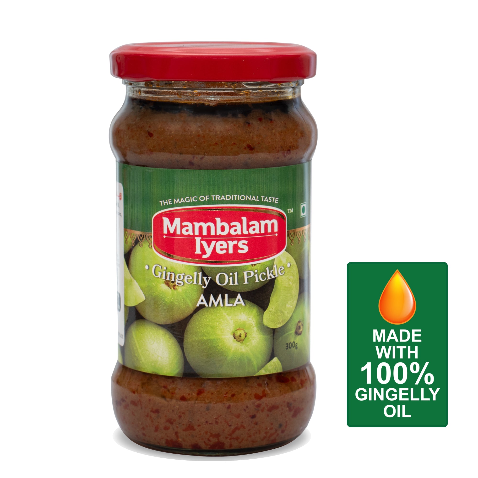 Mambalam Iyers Amla Pickle -300g Glass Bottle | 100% Gingelly oil ...