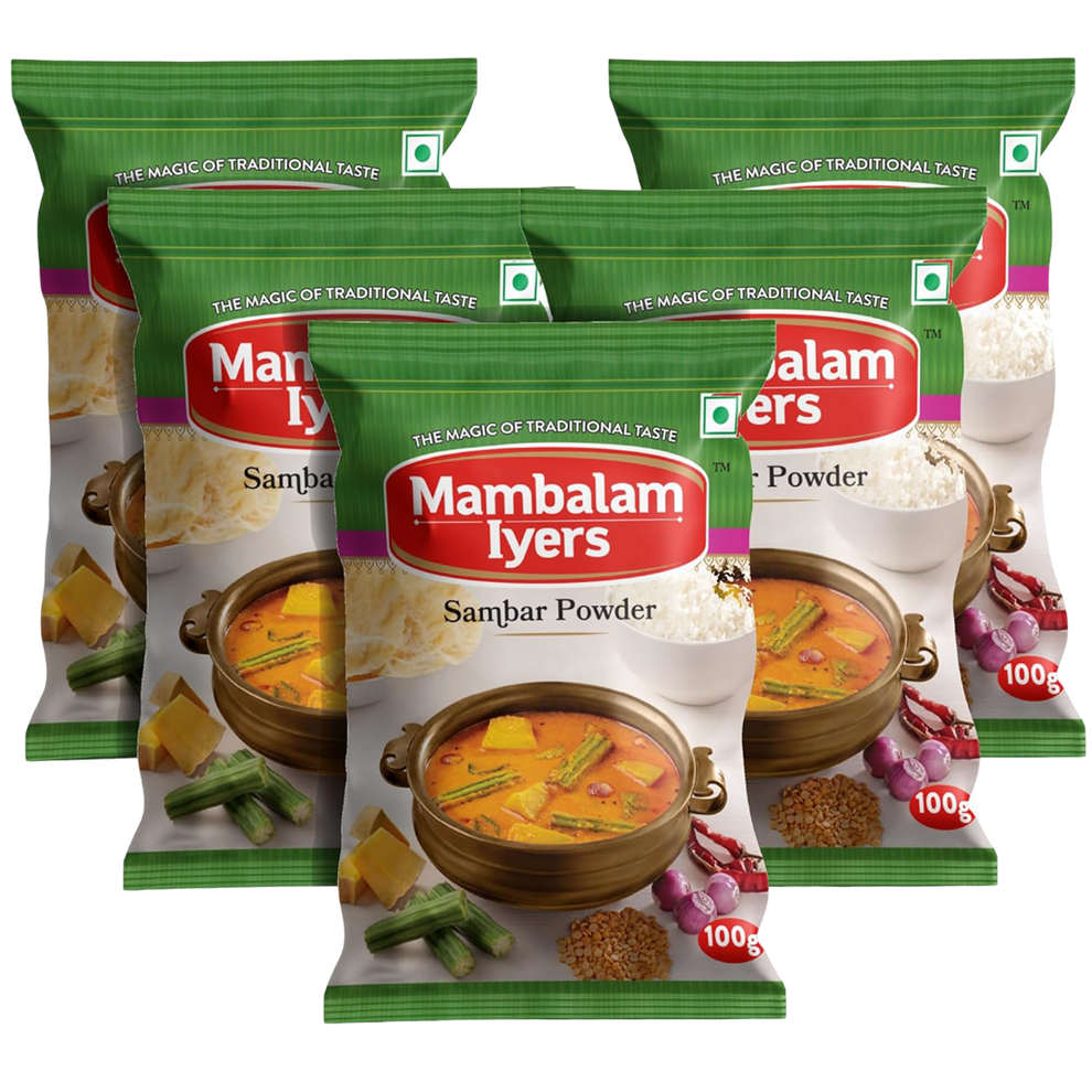 Mambalam Iyers Sambar Powder - Pack of 5 x 100g each – Mambalam Iyers ...